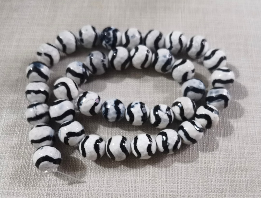 1 Full Strand 8mm 10mm Tibetan Dzi Beads ,tibetan Buddha Beads , Black ...