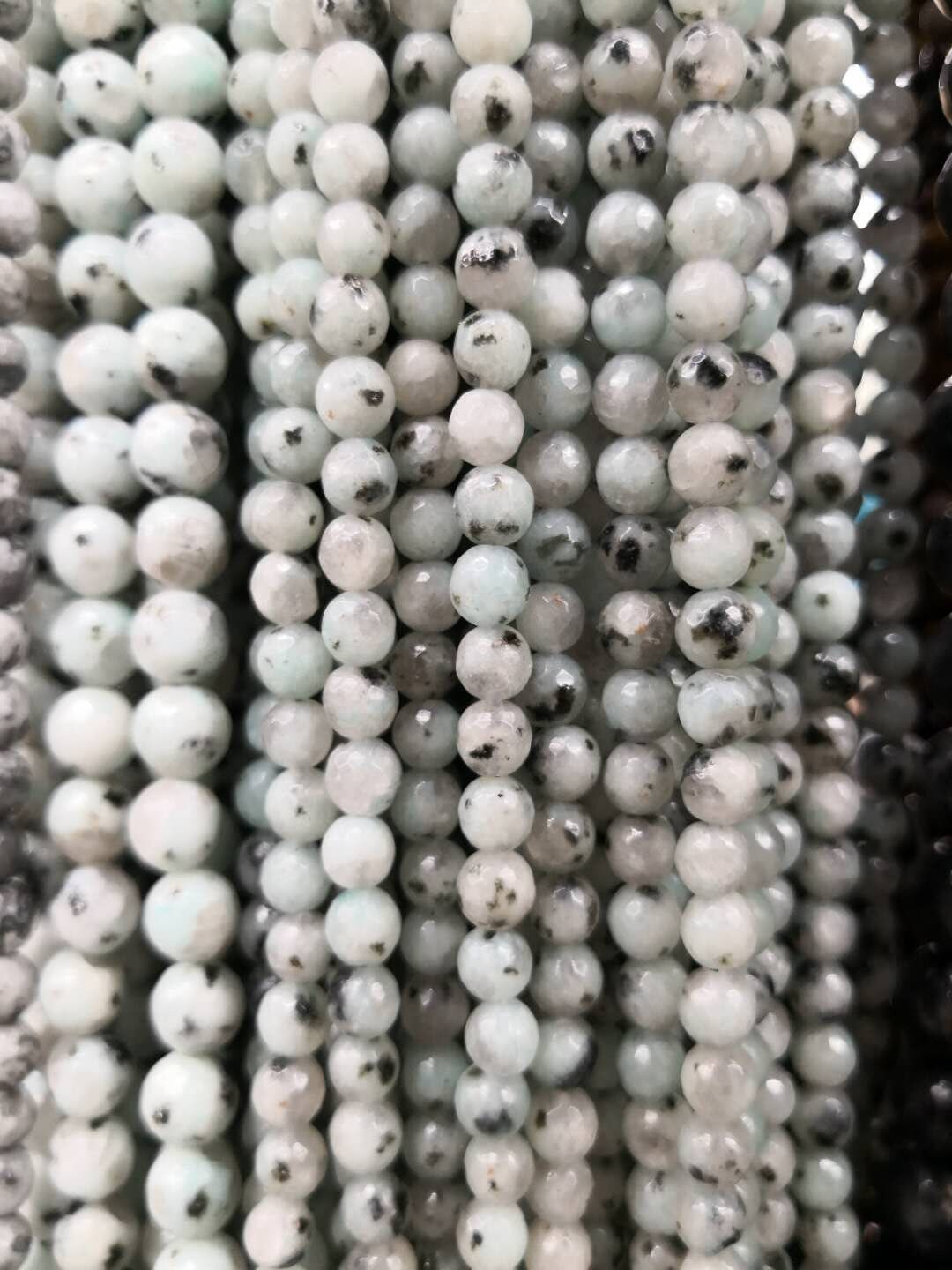 1 Full Strand 6mm 8mm 10mm Green Sesame JasperBeads Faceted | Etsy