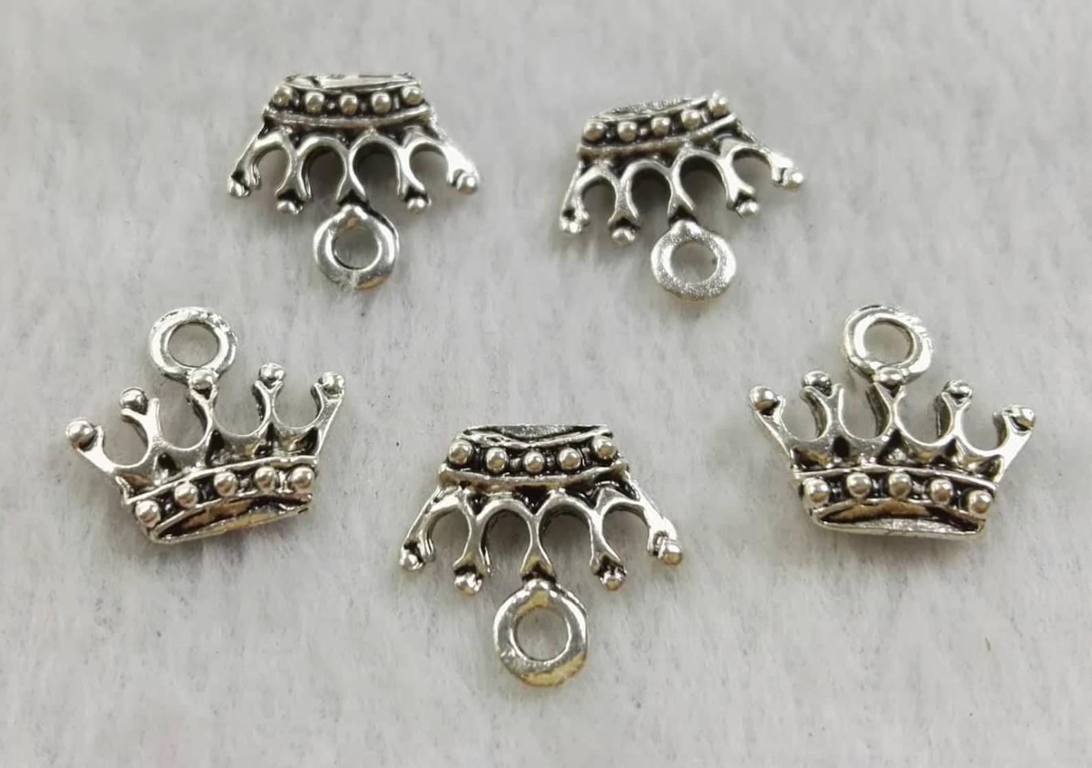 50pcs Double Sided Crown Charms crown Pendant Antique - Etsy