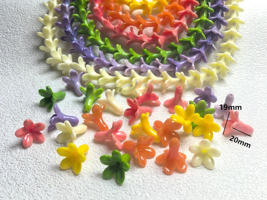 20x19mm Multicolor Pakalana Flower Beads ,composite Resin Coral Flower ...