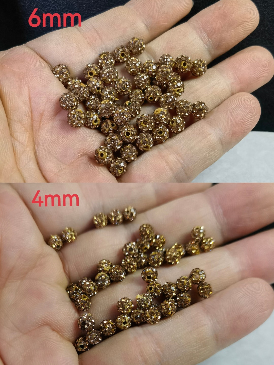 4mm 6mm Light Colorado Crystal Disco Ball Beads ,micro Pave Crystal, 6 ...