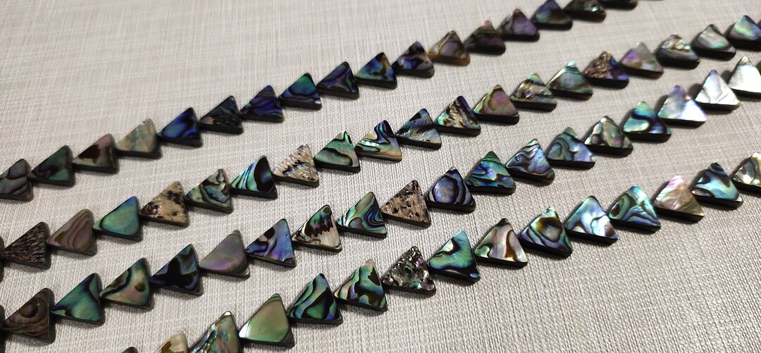 1 Full Strand Abalone Shell Triangle Beads, Paua Shell Triangle Spacer ...
