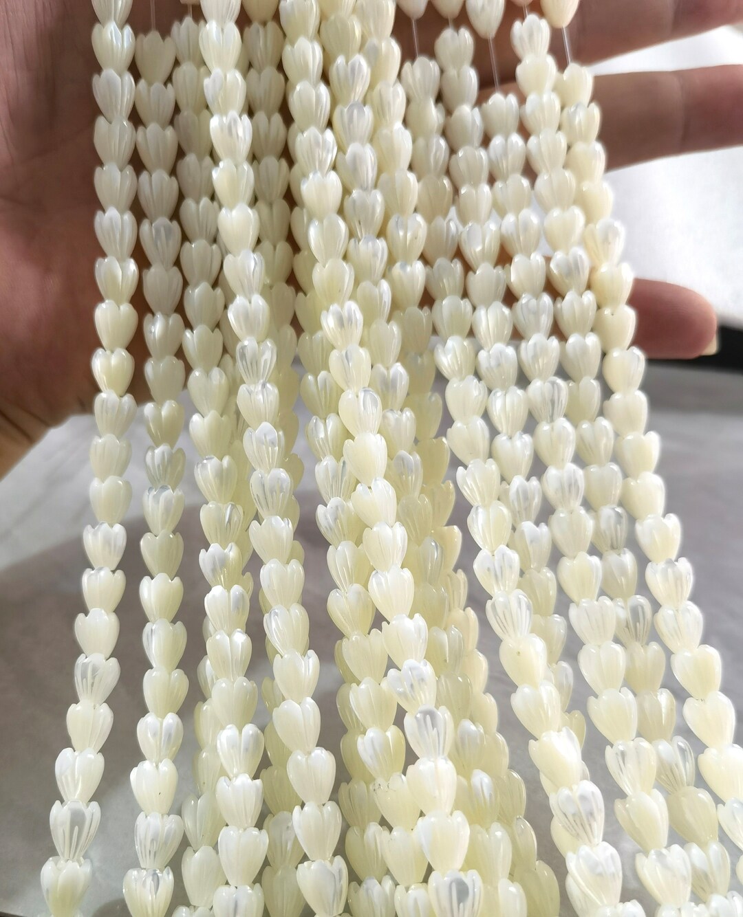 Mother of Pearl Pikake Beads,jasmine Flower Carved Flower Beads,flower ...