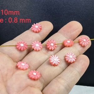 Shell Freshwater Dyed Daisy Flower Beads ,double Sided Flower Beads ...