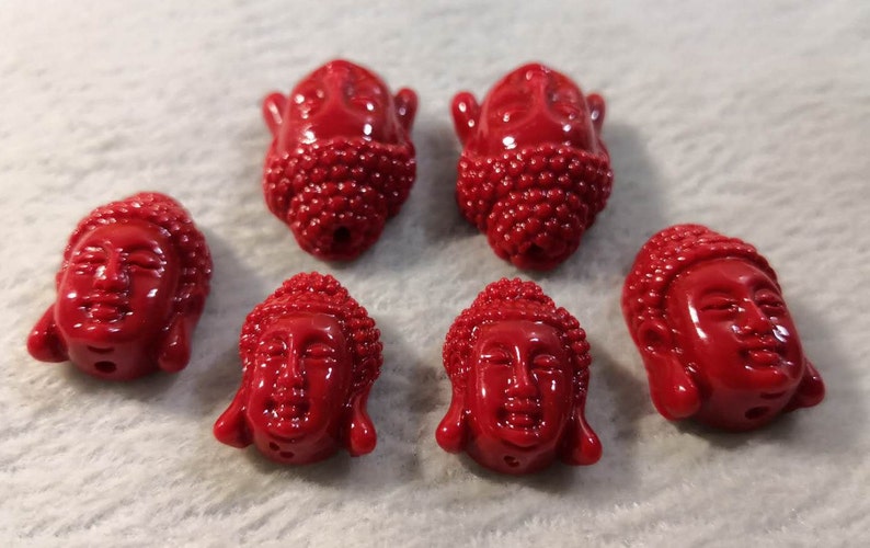 10pcs Resin Buddha Beads Red Buddha Head Beads Buddhist - Etsy