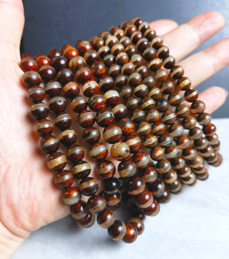 1 Full Strand 8mm 10mm Tibetan Dzi Beads ,tibetan Agate Beads ,tibetan ...