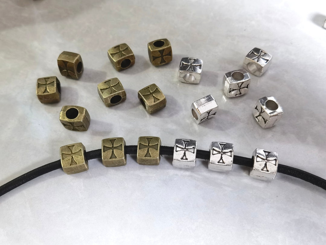 30pcs Antique Silver Cross Beads ,large Hole Antique Bronze Cross Beads ...