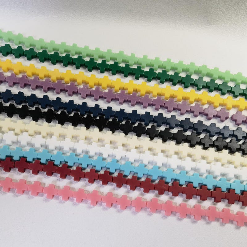 Red Cross Beaded Necklace - Etsy