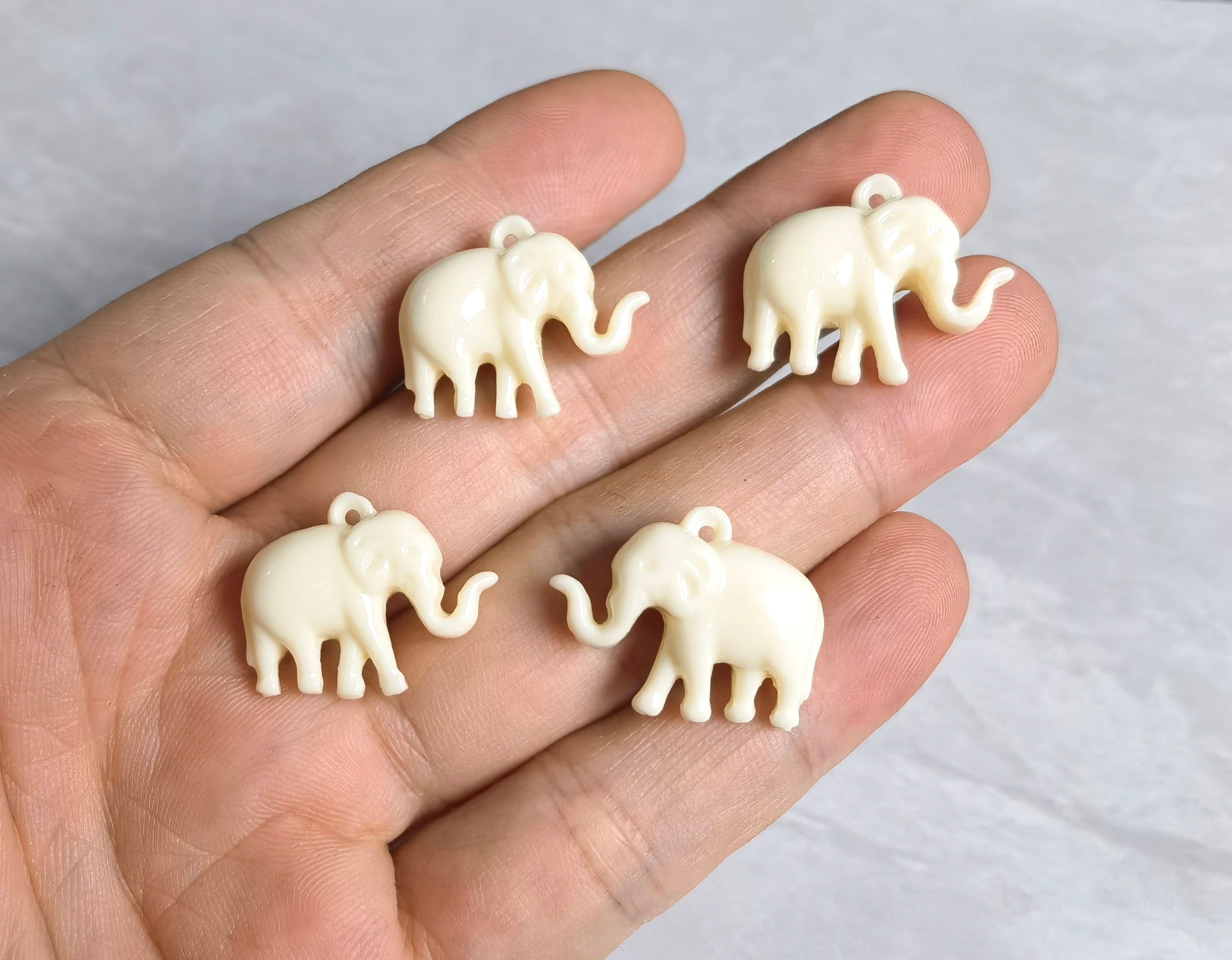 10pcs Ivory White Elephant Charms , 19x23mm Elephant Jewelry , Lucky ...