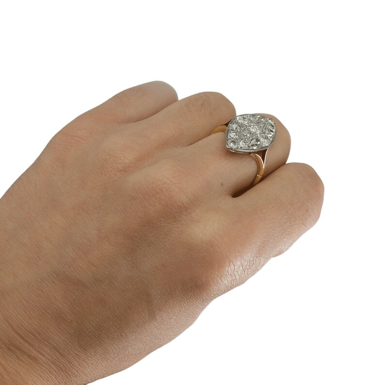 Art Deco Marquise Diamond Panel Ring - Etsy