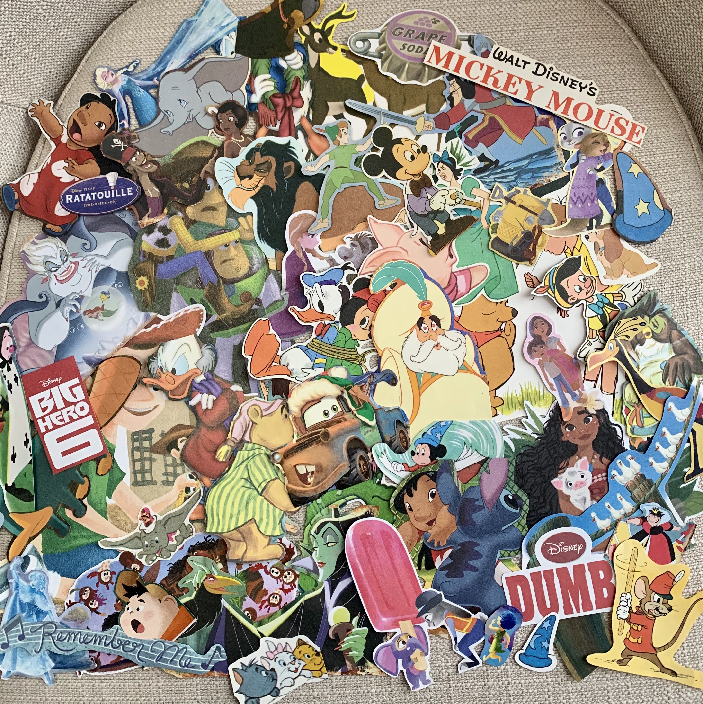 Disney Pixar Cartoon Character Fussy Cuts Ephemera Paper Clippings for ...