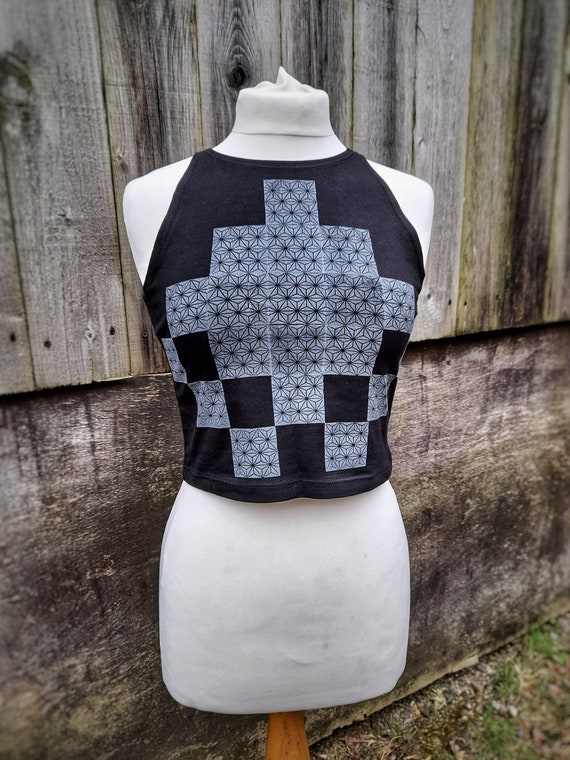Geometric Crop Top/ Japanese Geometry Crop Top/ Sacred - Etsy