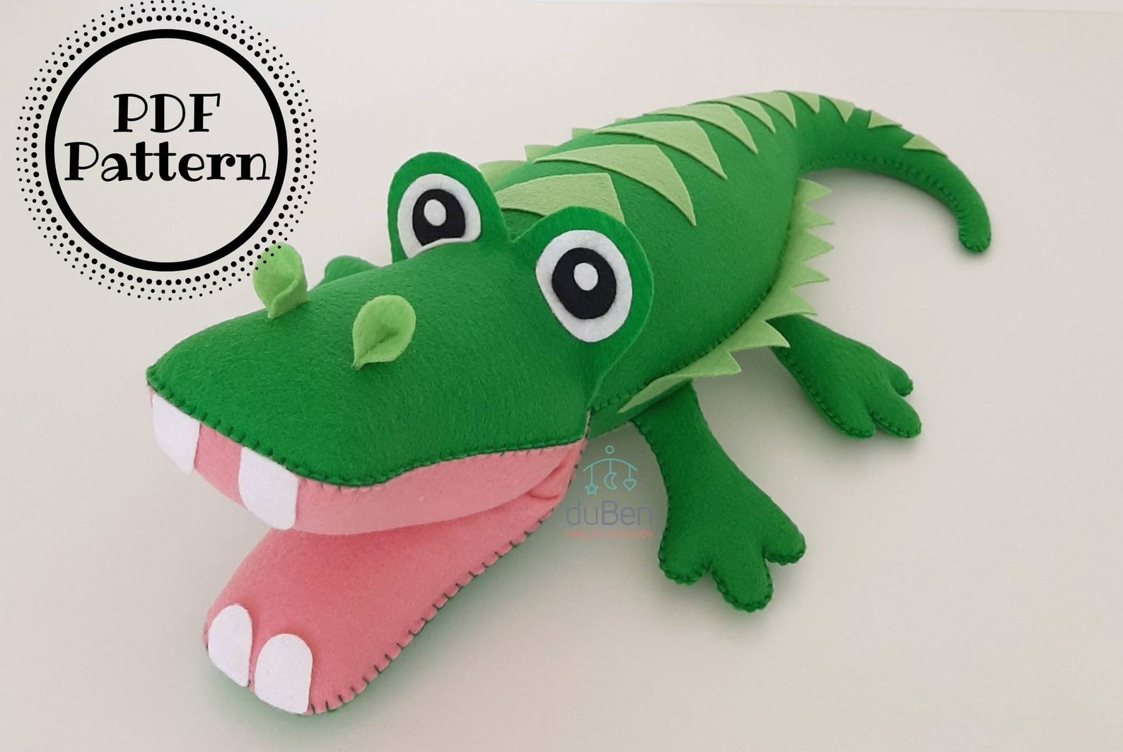 PDF Pattern/felt Pattern/ Felt Sewing Alligator/ Felt Alligator Pattern ...