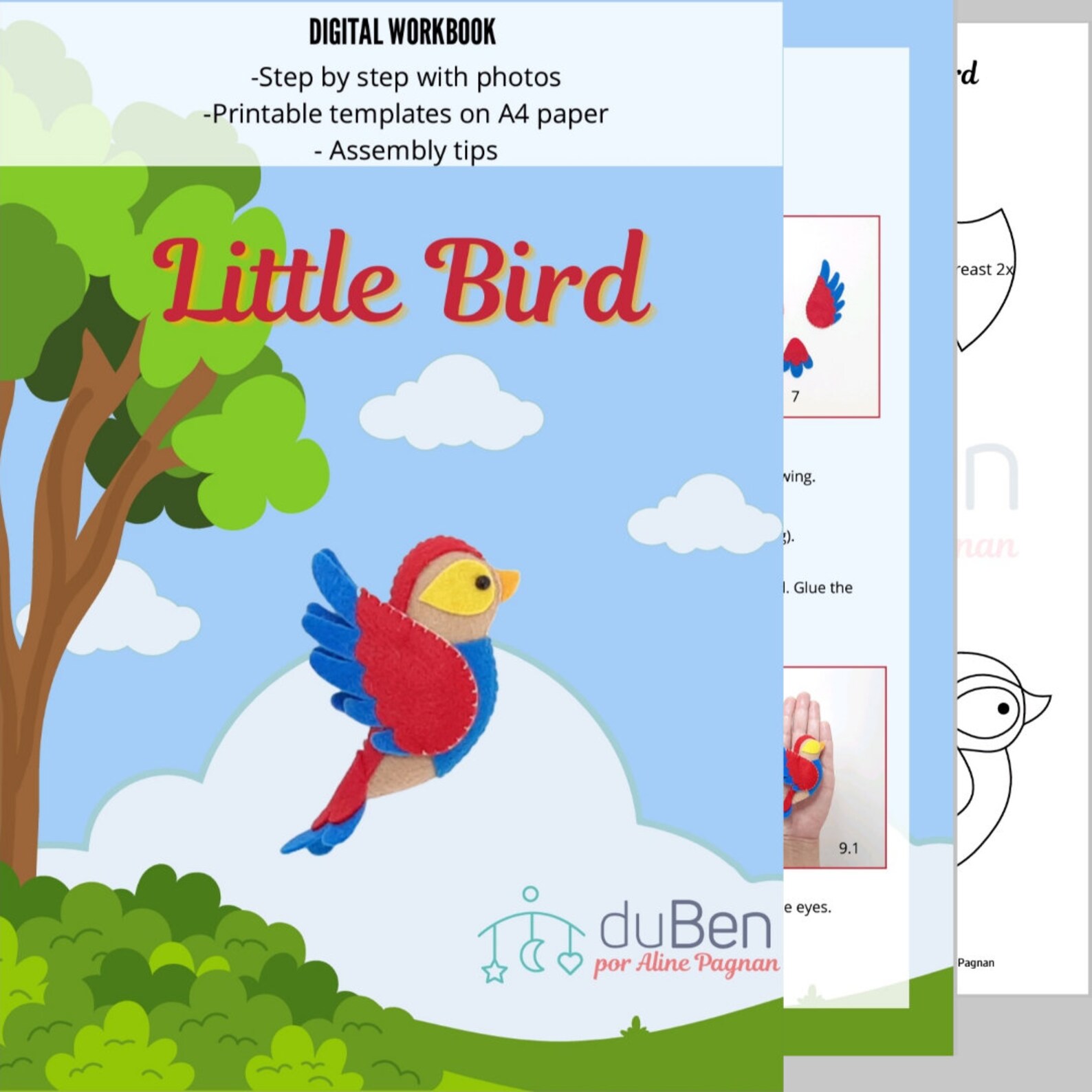 PDF Pattern/ Felt Pattern/little Bird/ Felt Little Bird/ DIY Little ...