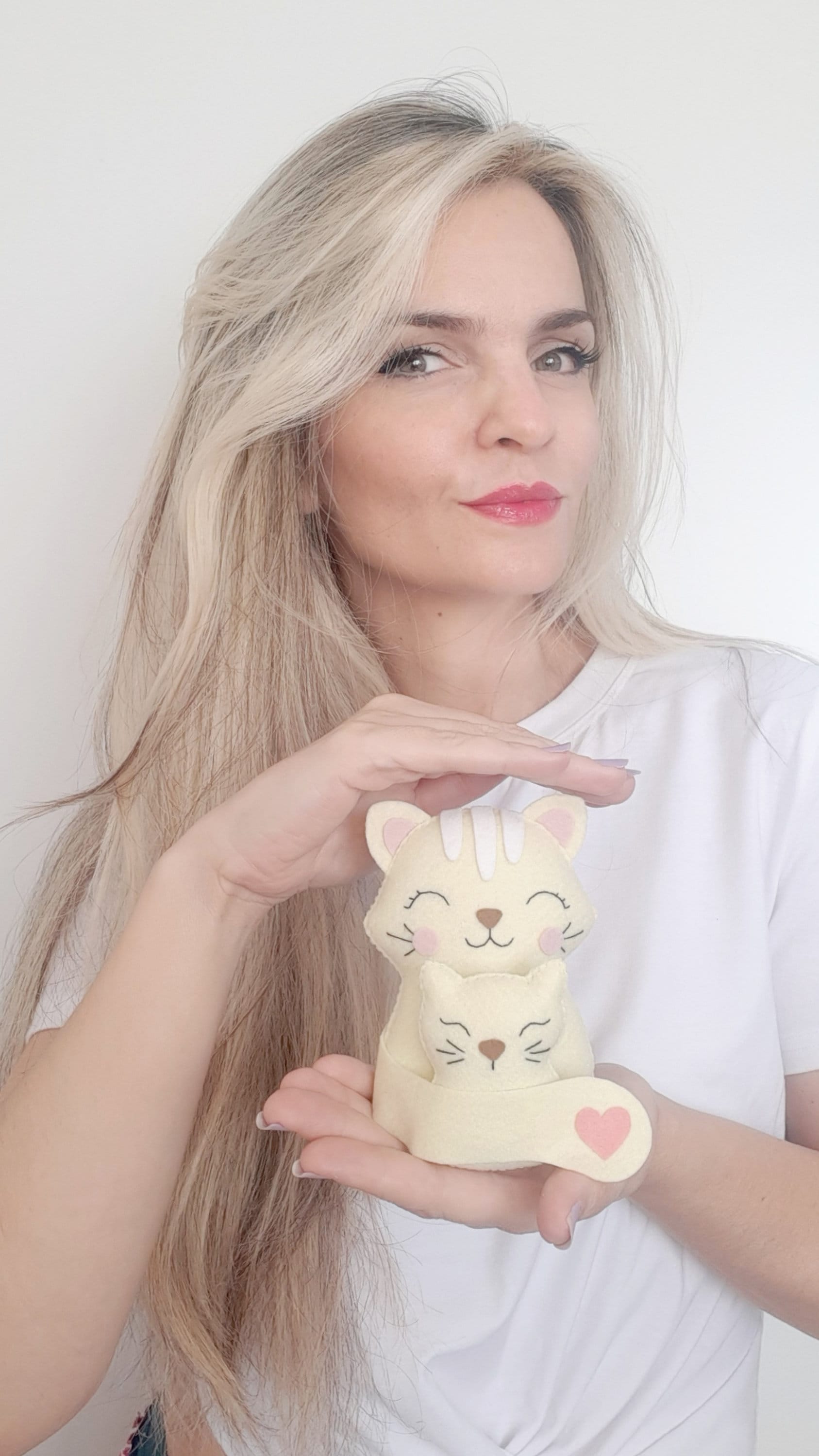 PDF Pattern/ Felt Pattern/baby Owl/ Mommy Owl/ Baby Kitty/ Mommy Kitty ...