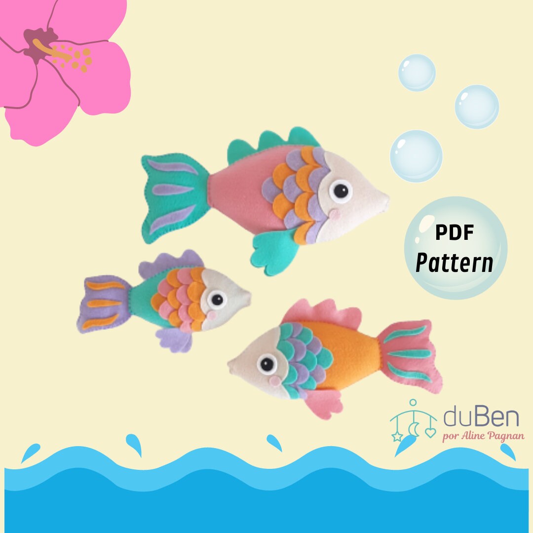 PDF Pattern/ Felt Pattern/colorful Fish/ Felt Fish/ DIY Felt Fish/ Little Fish Pattern/ PDF Fish ...