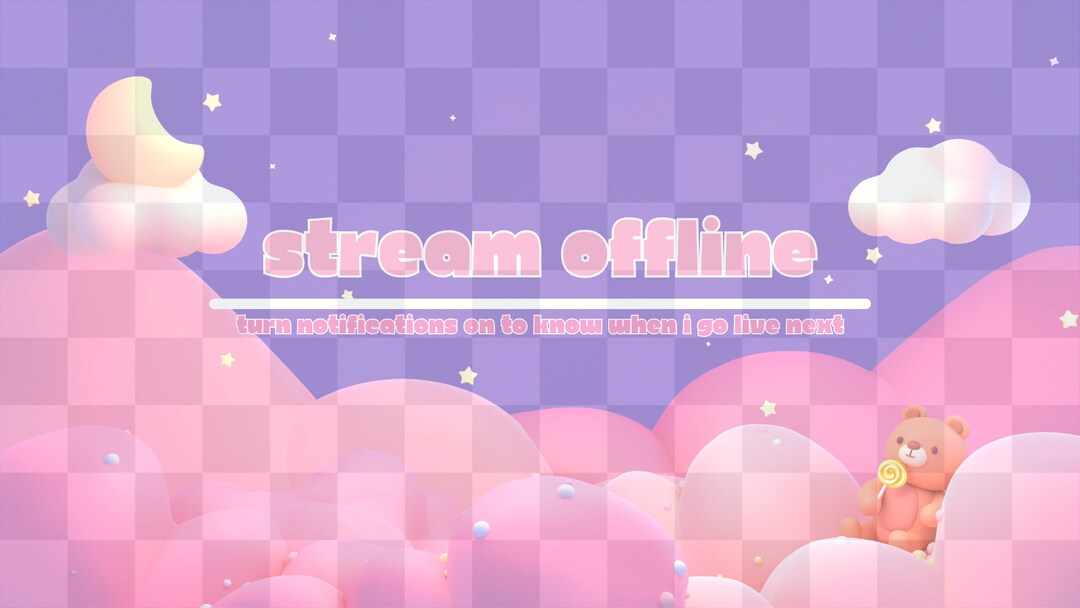 Kawaii Bear Twitch Offline/online/brb Banners - Etsy