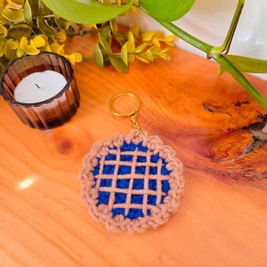 Blueberry Pie Keychain Crochet Blueberry Keychain Cute Keychain ...