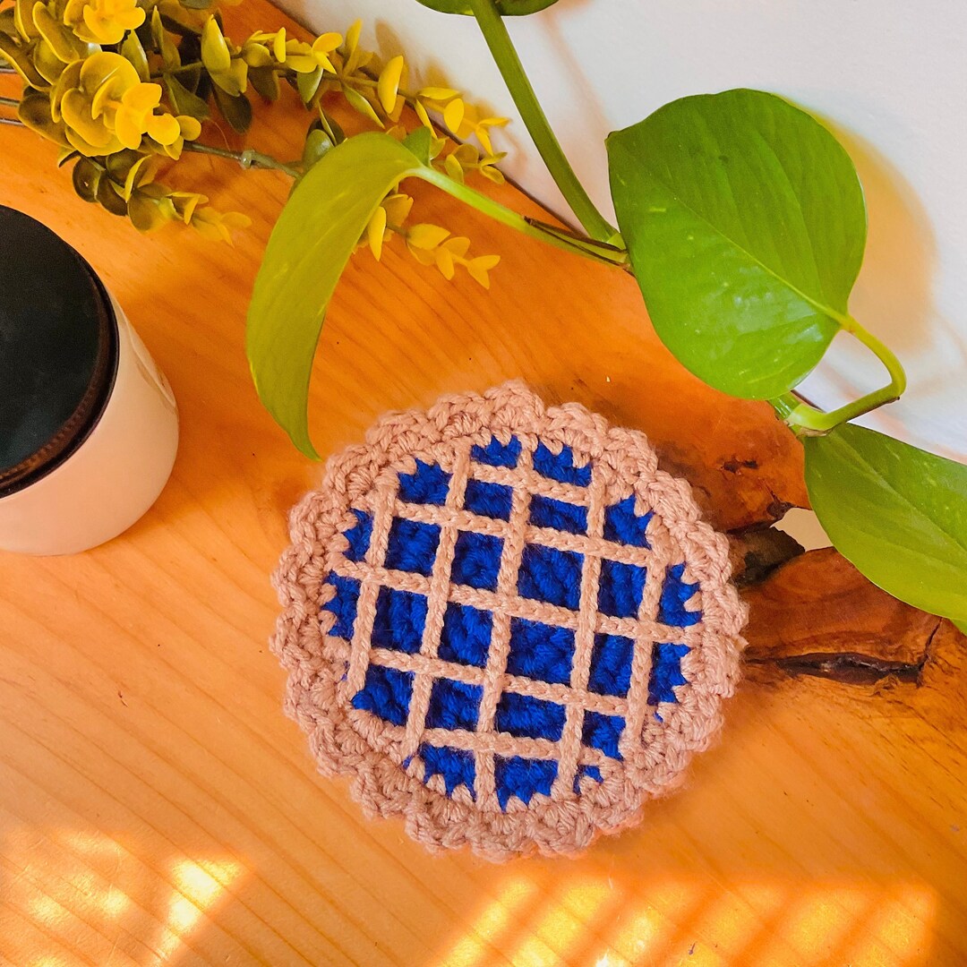 Blueberry Pie Coaster Crochet Pie Coaster Crochet Food Coaster Cute ...