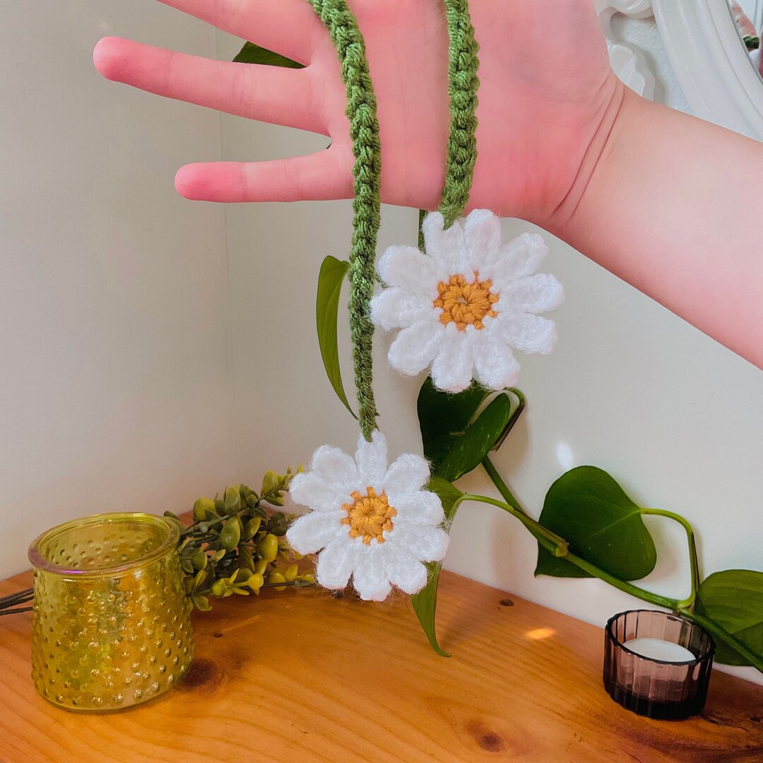 Customizable Daisy Car Mirror Hanging/crochet Car Mirror/crochet Flower ...
