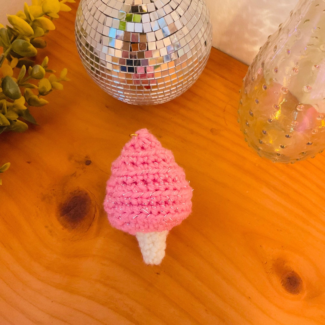 Cotton Candy Keychain Crochet Candy Keychain Cute Pink Cotton Candy ...