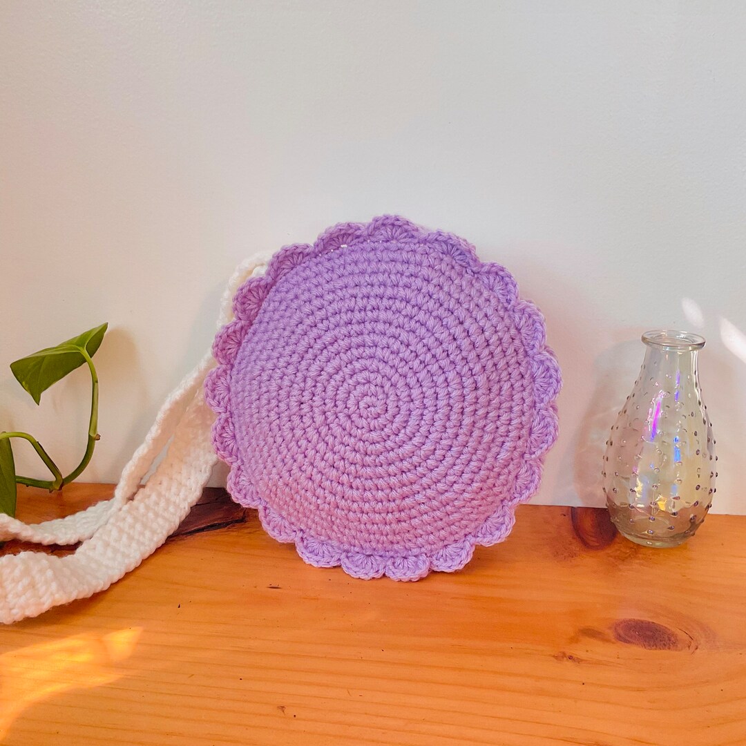 Purple Macaron Bag Cute Macaron Bag Cute Crochet Bag Cookie Bag Crochet ...