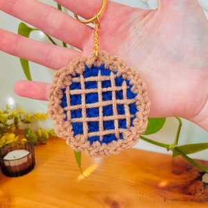 Blueberry Pie Keychain Crochet Blueberry Keychain Cute Keychain ...