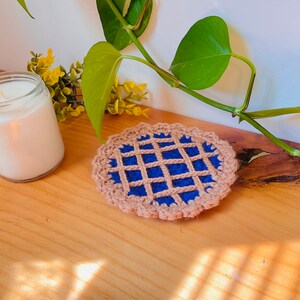 Blueberry Pie Coaster Crochet Pie Coaster Crochet Food Coaster Cute ...