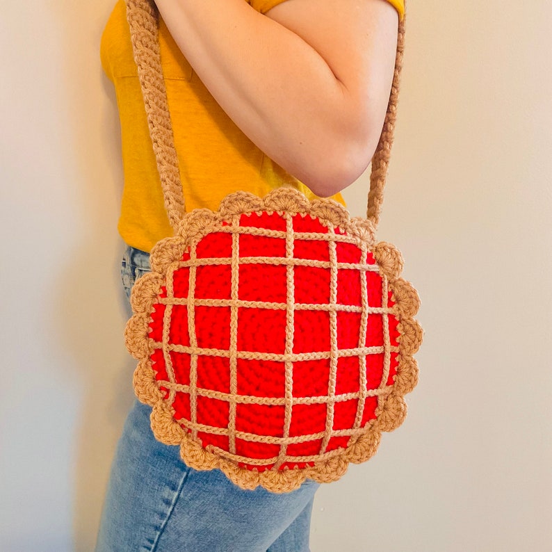 Crochet Cherry Pie Bag Handmade Foodie Gift - Etsy