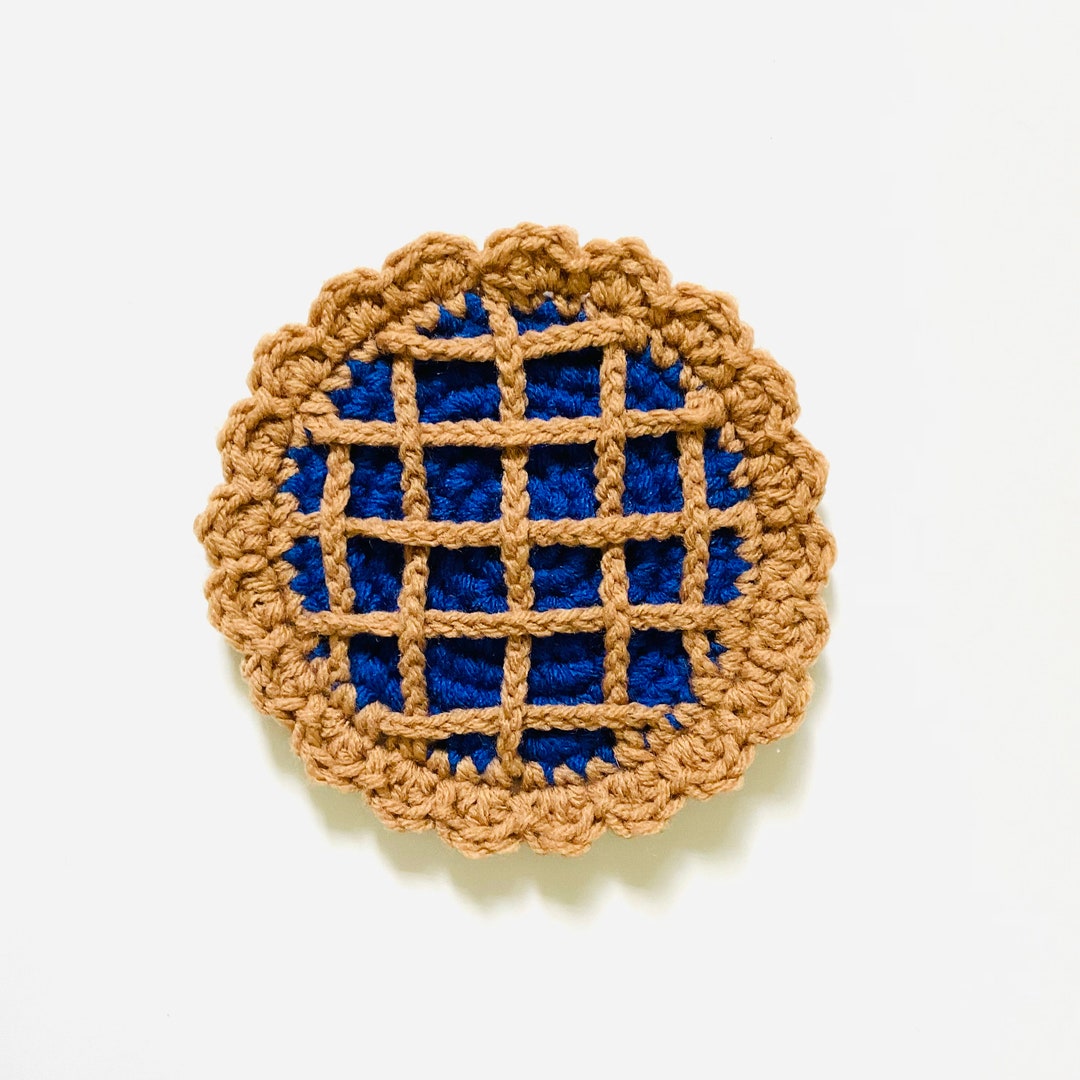 Blueberry Pie Coaster/ Crochet Pie Coaster/ Pie Coaster/ Cute - Etsy