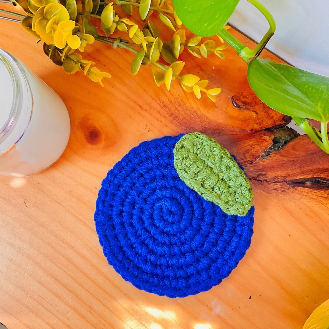 Blueberry Coaster Crochet Blueberry Coaster Fruit Coaster Crochet ...