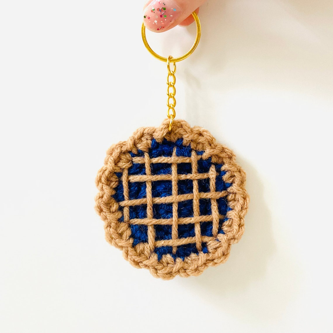 Blueberry Pie Keychain/ Crochet Blueberry Pie Keychain/ - Etsy