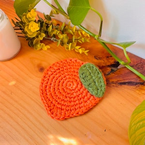 Peach Coaster Crochet Peach Coaster Fruit Coaster Crochet Cute Coaster ...