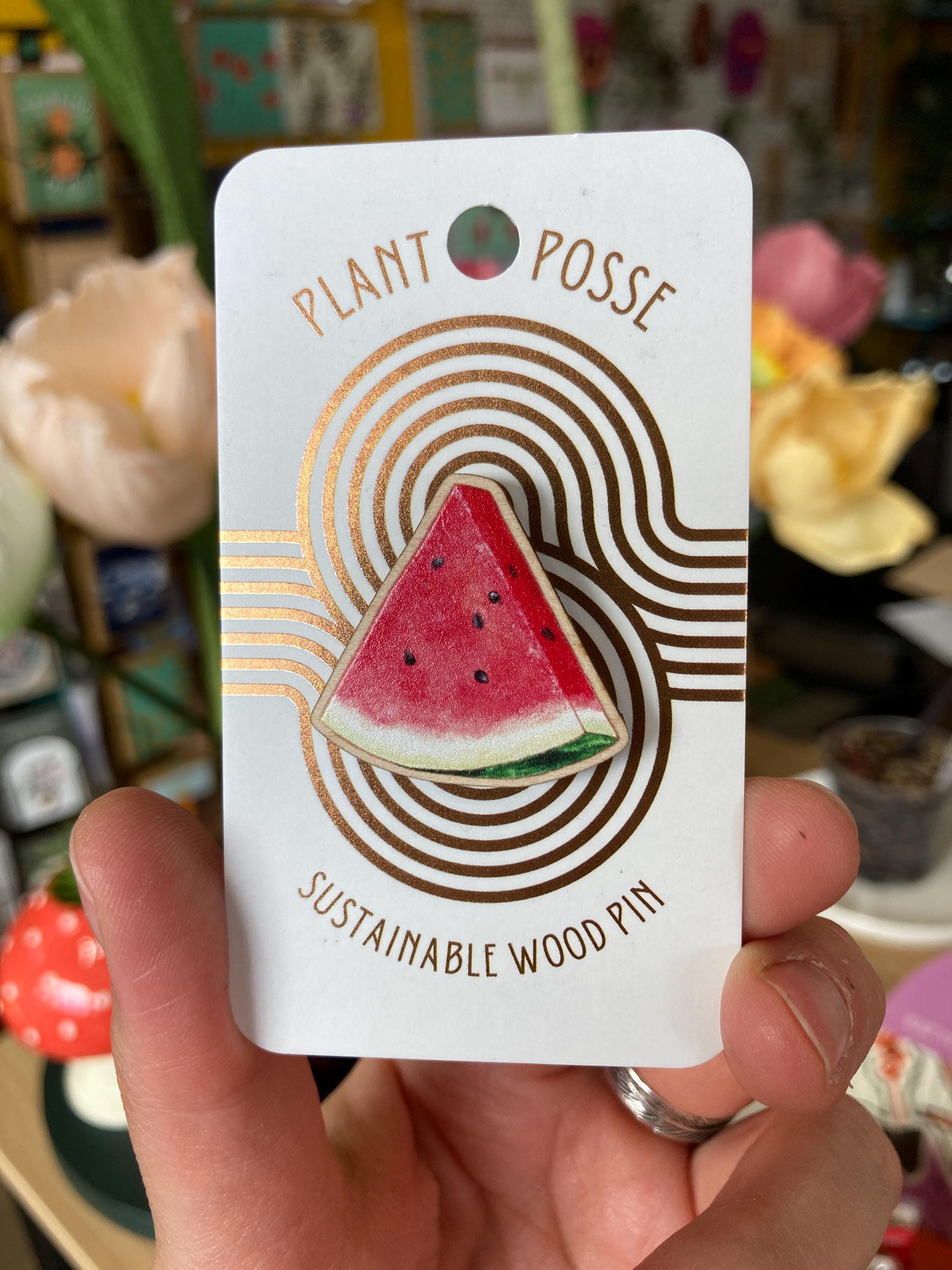 Watermelon Pin, Palestine, Gaza, Wooden Pin, Fruit Gifts, Red, Gifts ...