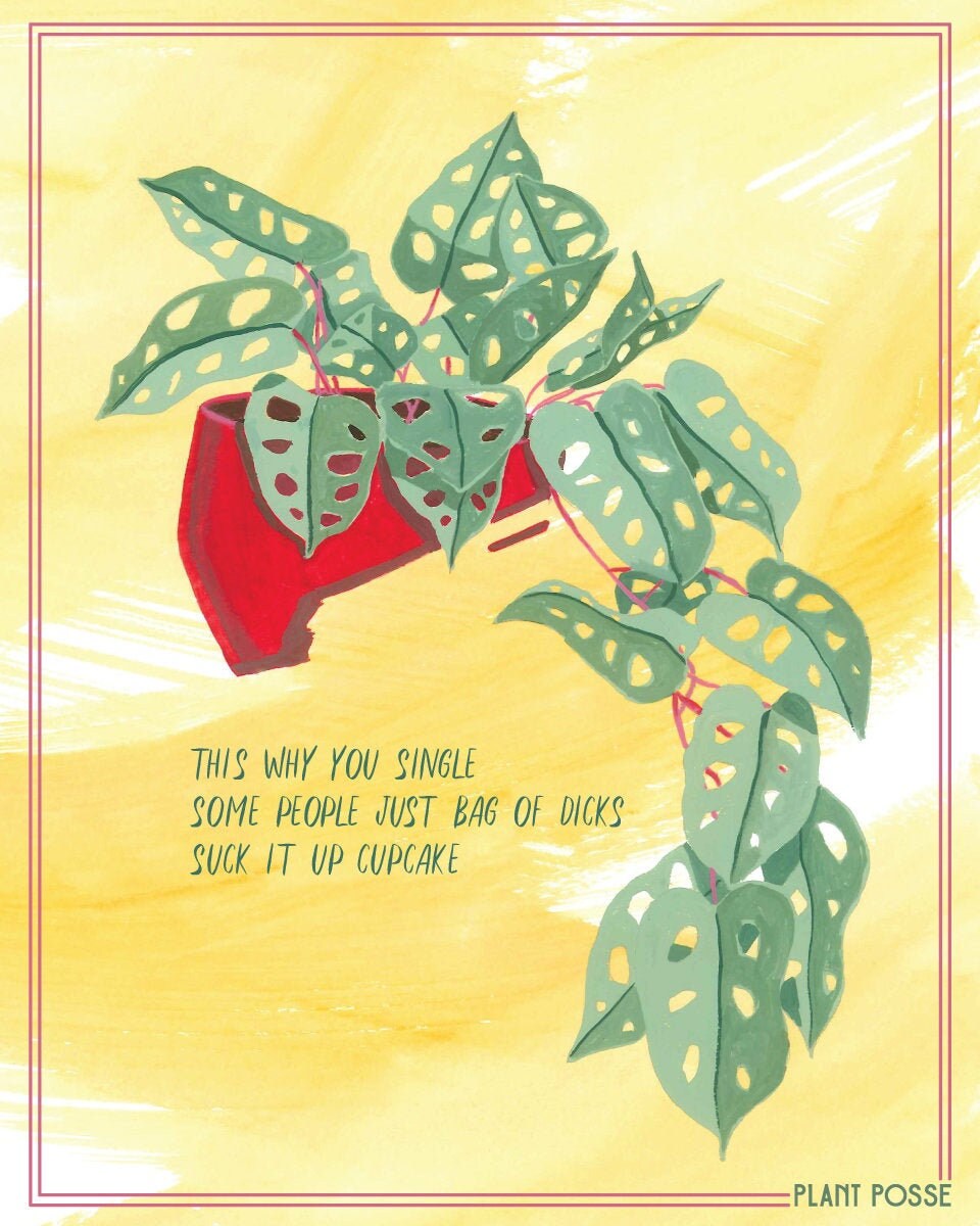 Plant Print 8 x 10 cheese plant haiku poetry print eco | Etsy