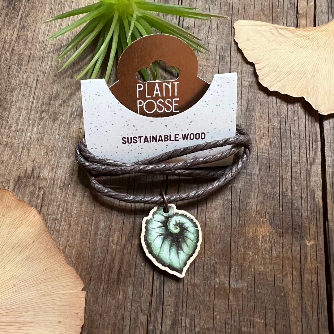 Escargot Begonia, Houseplant Necklace, Sustainable Jewelry, Eco ...