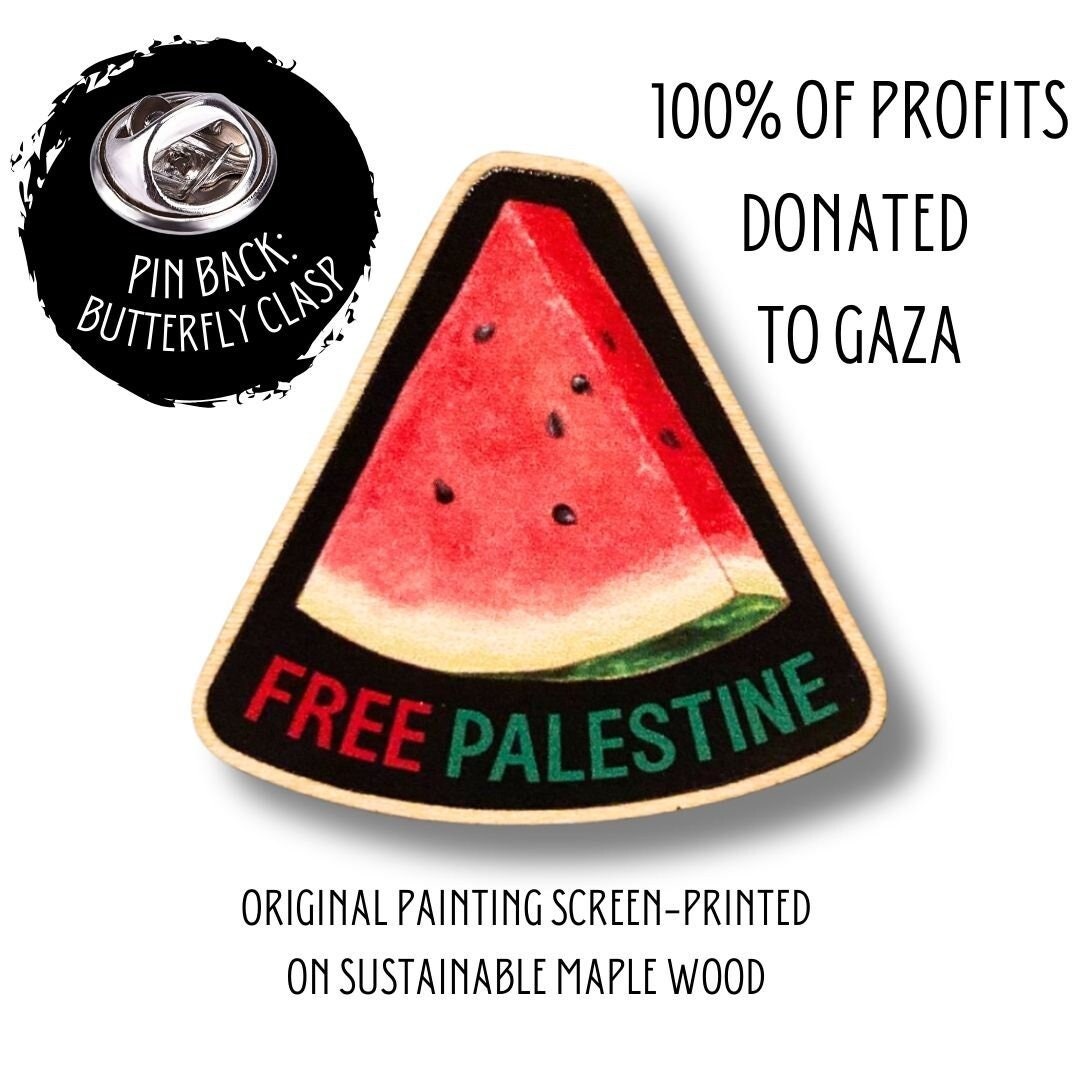 PALESTINE Pin, Proceeds Donating to Gaza, Wooden Pins, Free Palestine ...