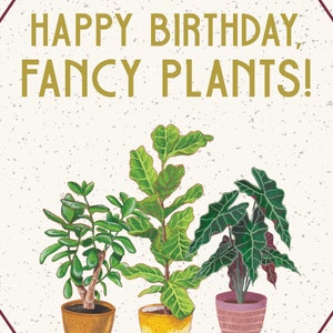 Plant Birthday Card, Plant Greeting Card, Birthday Plant, Houseplants ...