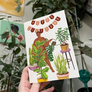 Plant Birthday Card, Plant Greeting Card, Birthday Plant, Houseplants ...