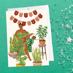 Plant Birthday Card, Plant Greeting Card, Birthday Plant, Houseplants ...