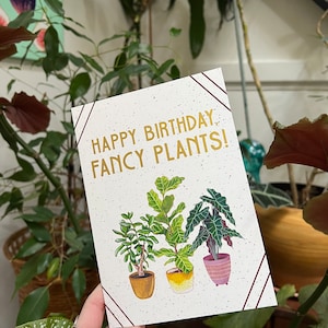 Plant Birthday Card Plant Greeting Card Birthday Plant - Etsy