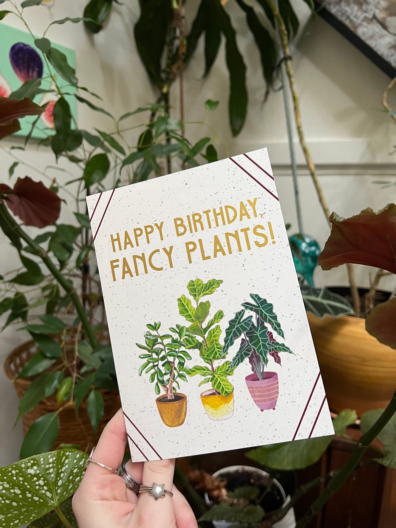 Plant Birthday Card, Plant Greeting Card, Birthday Plant, Houseplants ...