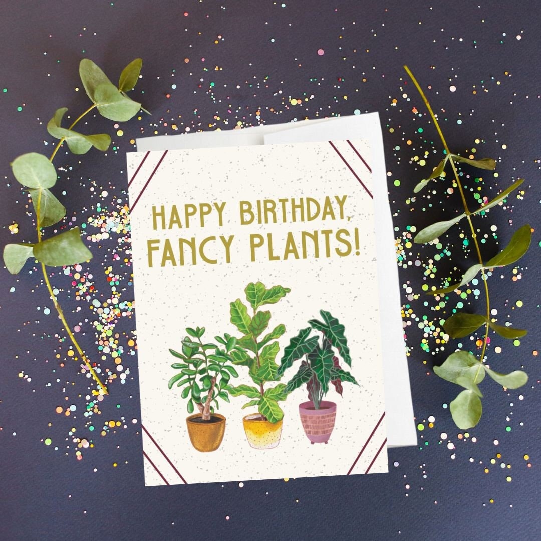 Plant Birthday Card, Plant Greeting Card, Birthday Plant, Houseplants ...