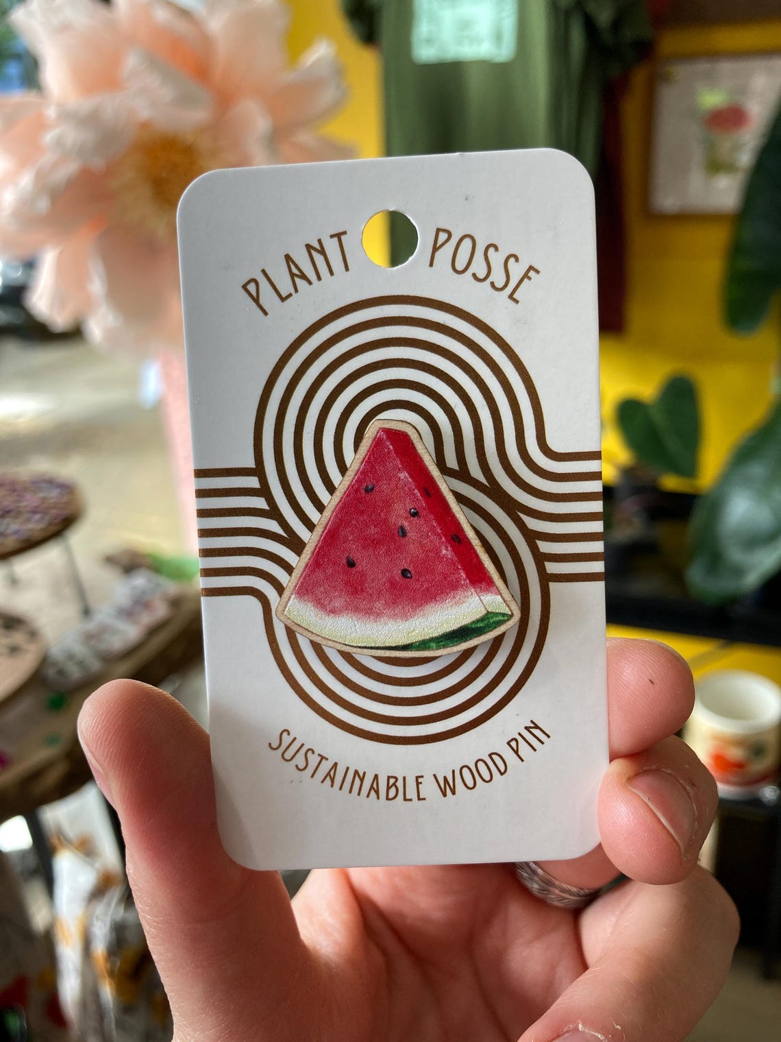 Watermelon Pin, Palestine, Gaza, Wooden Pin, Fruit Gifts, Red, Gifts ...