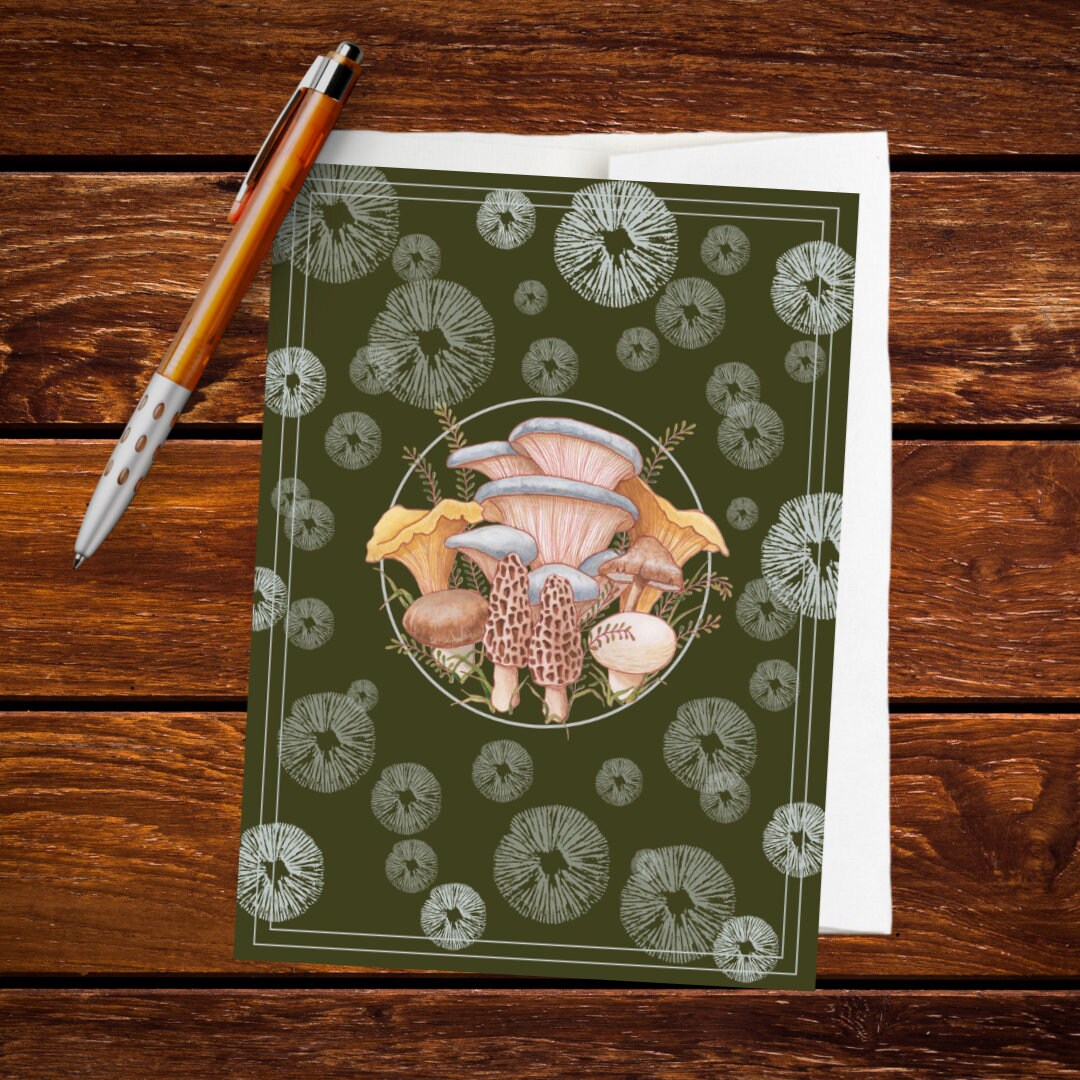 DISCOUNTED 12-pack Mushroom Card, Nature Card, Fungi Card, Mushroom ...