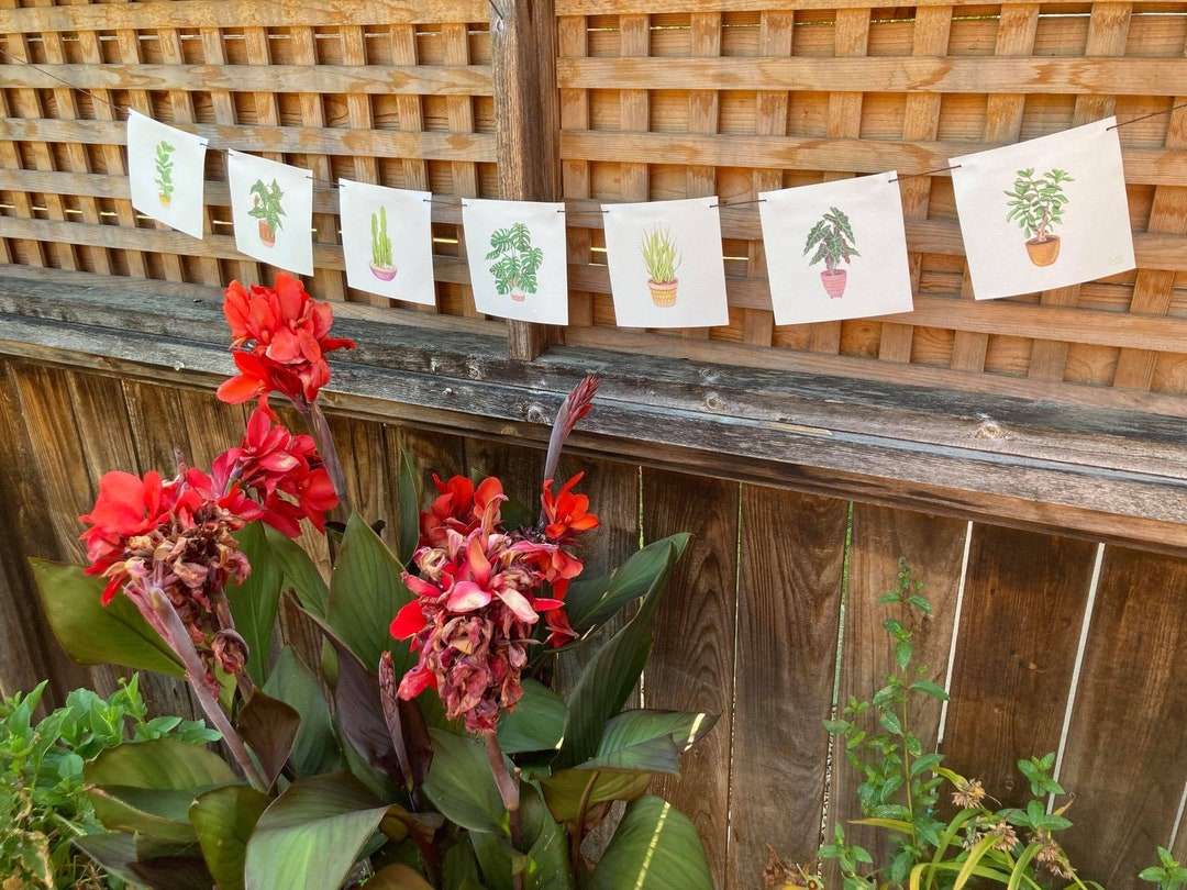 DISCOUNTED Plant Prayer Flag, Houseplants, Home Decor, Wall Art ...