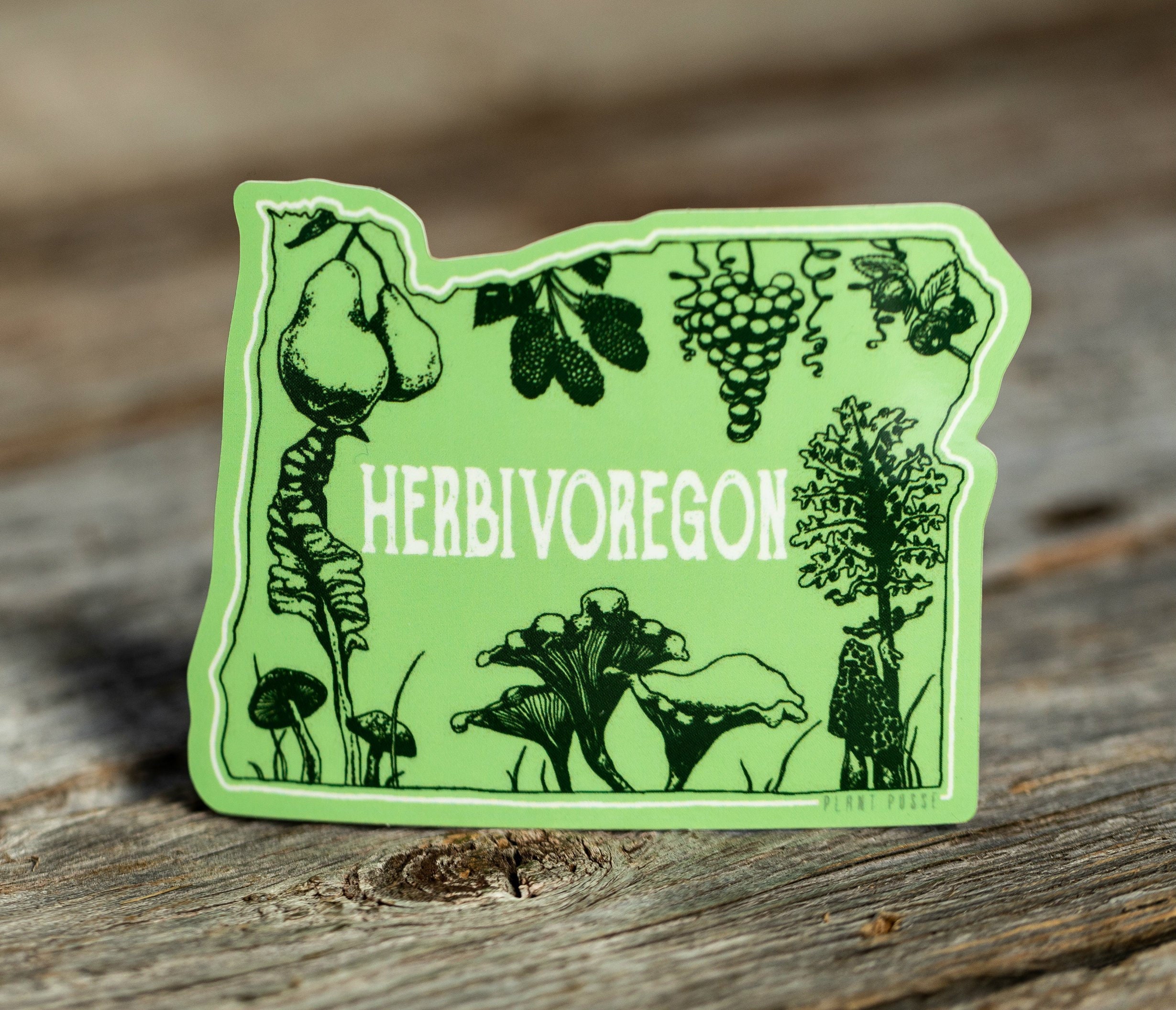 Oregon Herbivore Sticker Herbivoregon Oregon Art Stickers | Etsy