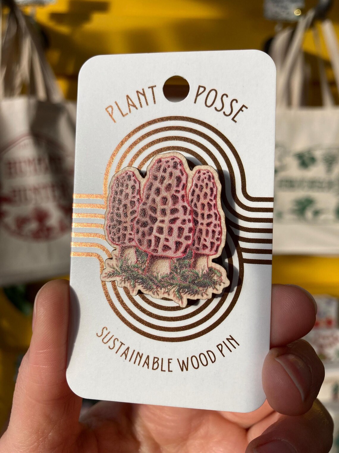 Morels Wood Pin, Mushroom Pin, Wooden Pin, Mushroom Art, Morel, Gifts ...