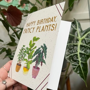 Plant Birthday Card Plant Greeting Card Birthday Plant - Etsy