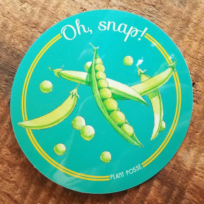 Sugar Snap Peas Sticker, Vegan Sticker, Vegan Gift, Vegetarian Gift ...